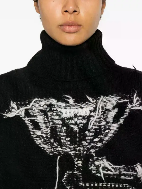 CIRCUS HOTEL Patterned Roll-neck Sweater