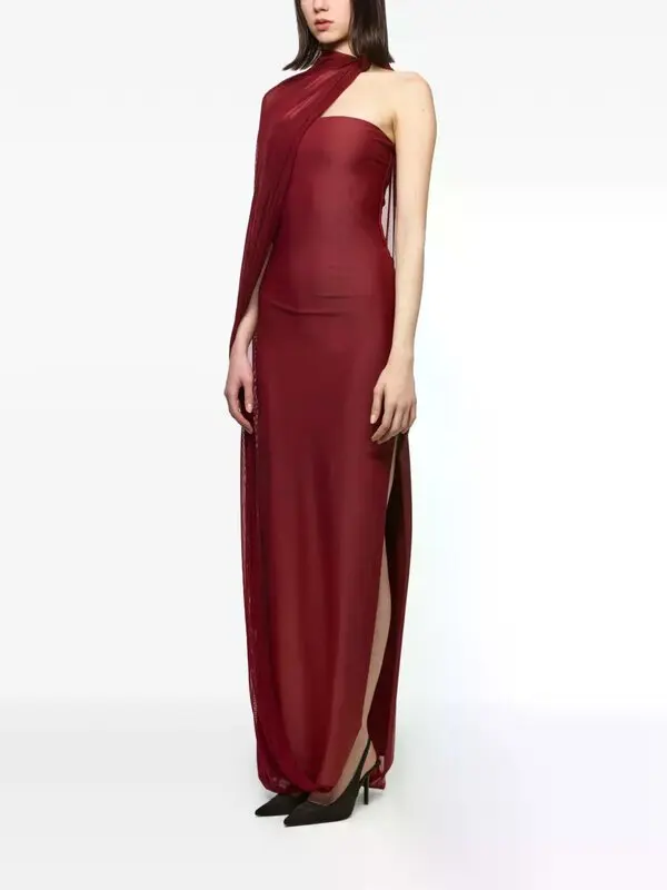 ATU BODY COUTURE Halterneck Gown With Draped Detail - Red