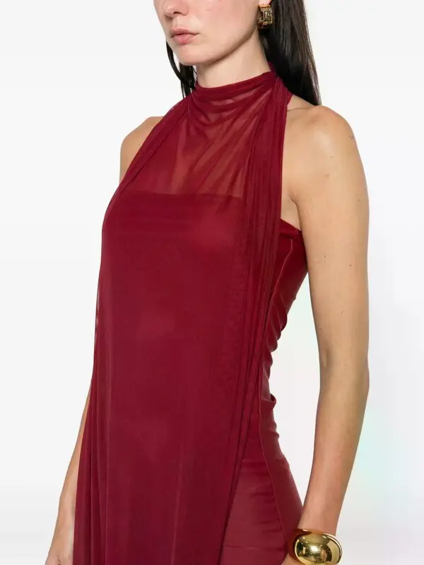 ATU BODY COUTURE Halterneck Gown With Draped Detail - Red