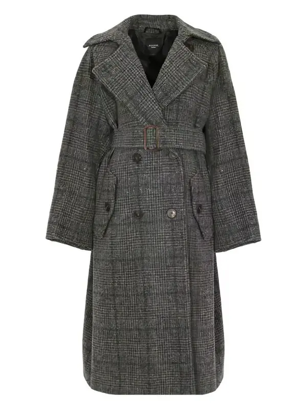 Max Mara Sestri Check Pattern Coat - Grey