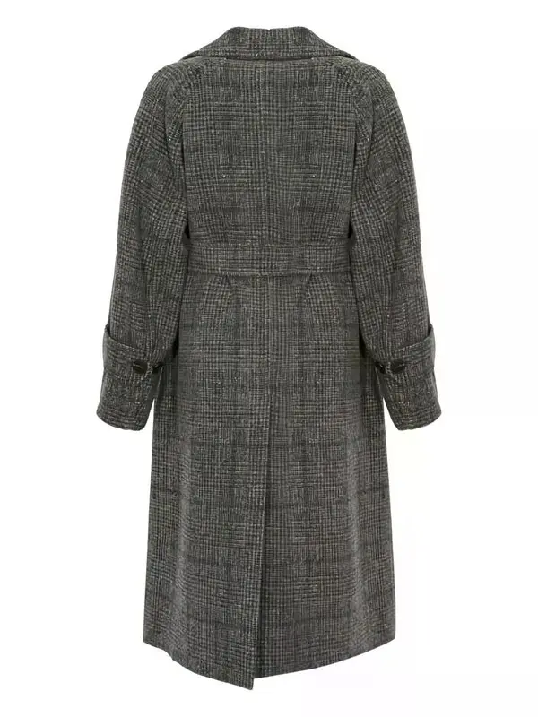 Max Mara Sestri Check Pattern Coat - Grey