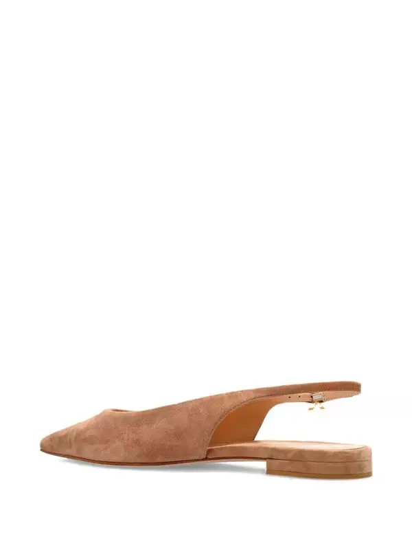 GIANVITO ROSSI Pointed Sling-back Flat Pumps - Brown