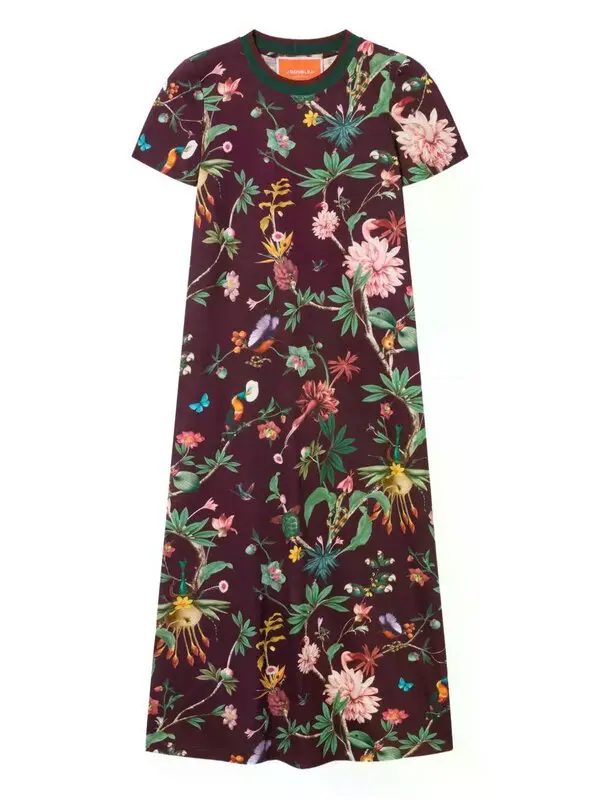 La DoubleJ Sporty Swing Floral-print Dress - Purple