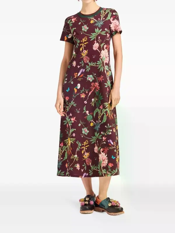 La DoubleJ Sporty Swing Floral-print Dress - Purple