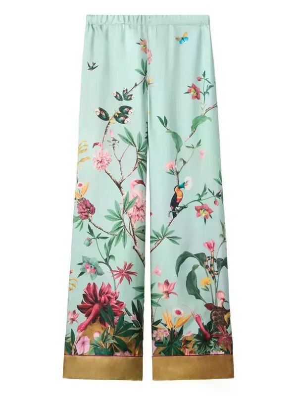 La DoubleJ Floral Pallazzo Pants - Neutrals