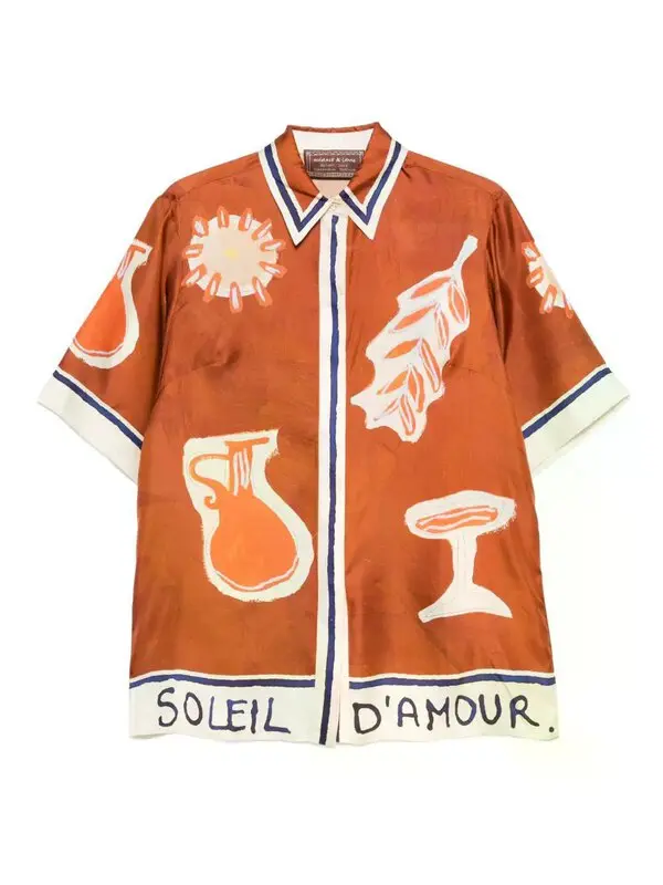 ALEMAIS Soleil D´amour Graphic-print Shirt - Brown