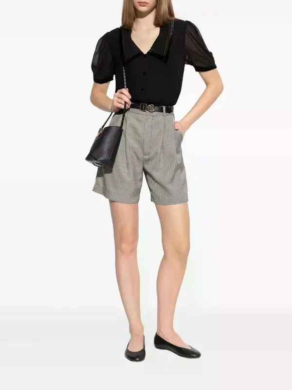 FRAME Velvet-trim Blouse
