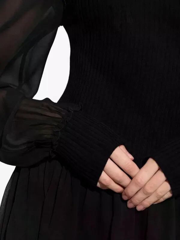 FRAME Mini Dress With Sheer Sleeves