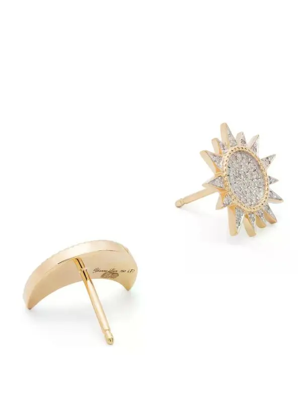 Yvonne Léon 18kt Yellow Soleil & Lune Diamond Stud Earrings
