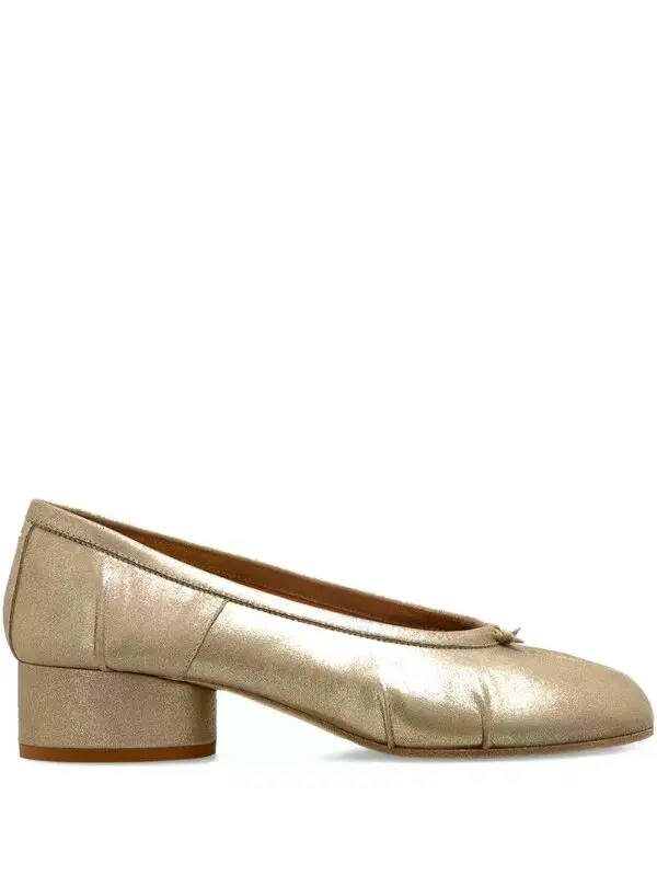 MAISON MARGIELA Tabi Block Heel Pumps - Gold