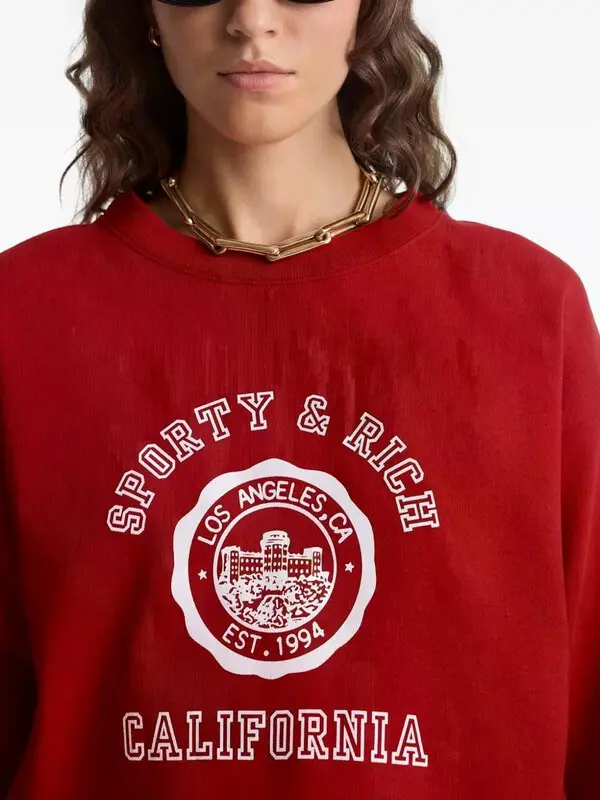 SPORTY & RICH Graphic Print Crewneck Sweatshirt