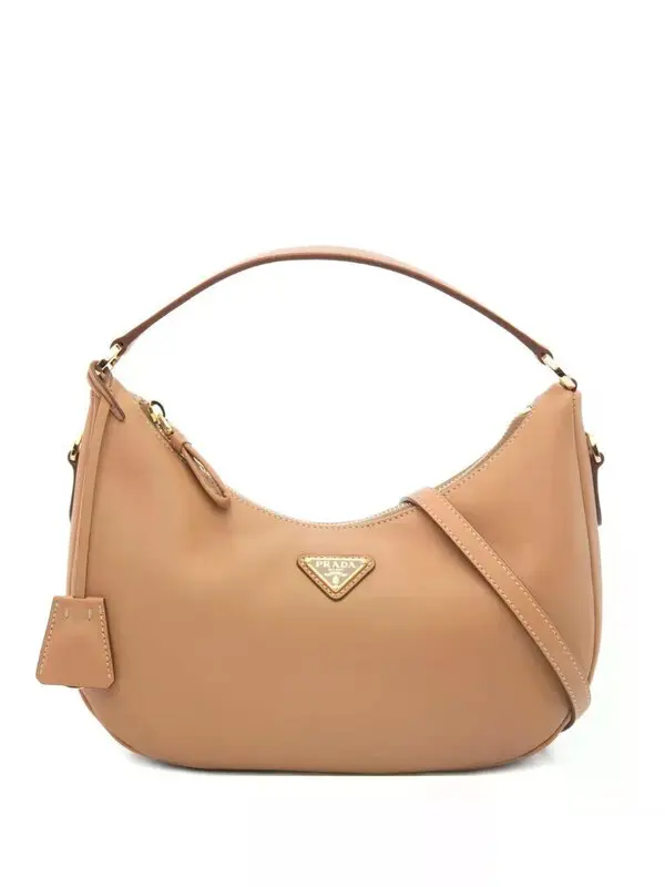 Prada Logo-plaque Shoulder Bag - Neutrals