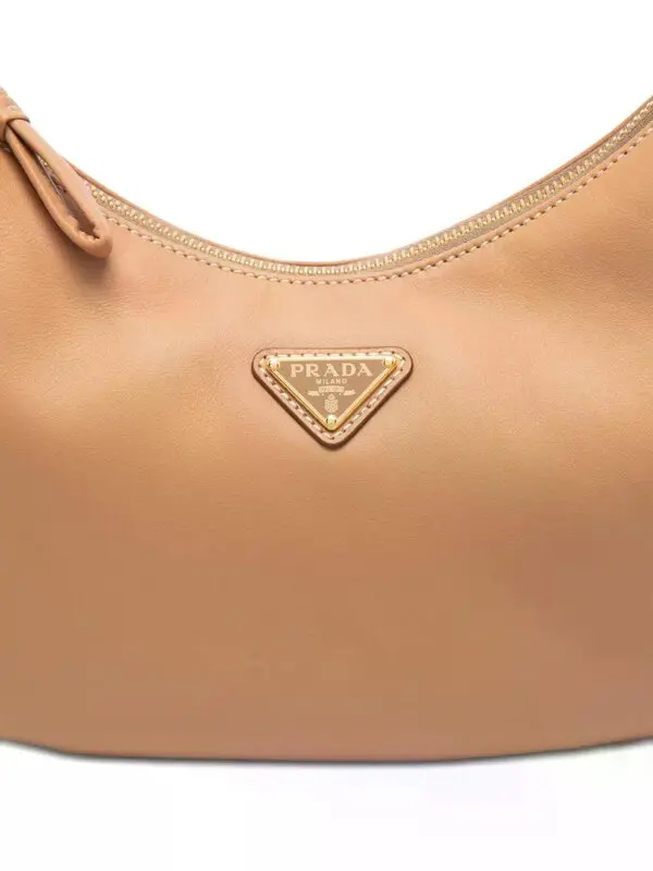 Prada Logo-plaque Shoulder Bag - Neutrals