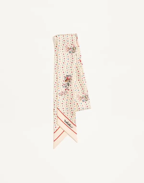 Valentino Garavani Papier Floreal Silk Bandeau Scarf - Butter