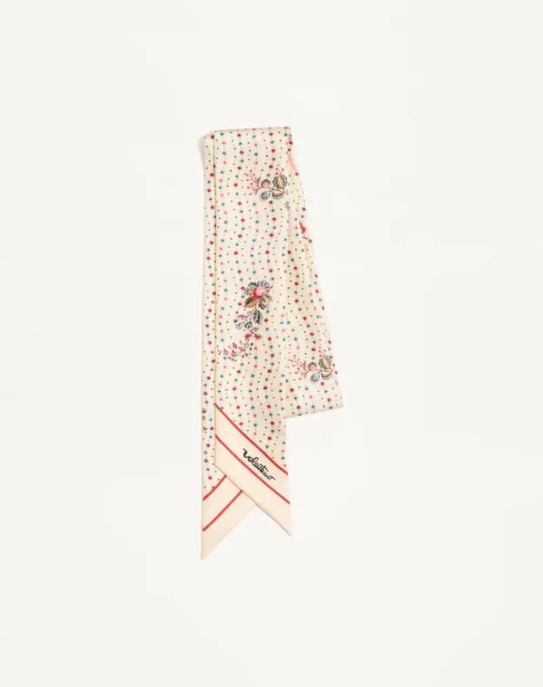 Valentino Garavani Papier Floreal Silk Bandeau Scarf - Butter