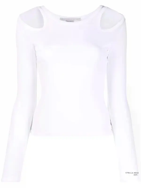 Stella McCartney Cut-out Long-sleeve Top - White