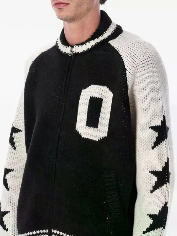 Obey Cowichan Cardigan With Shawl Collar And Striped Ribbing