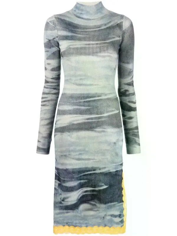 DIESEL® Tie-dye Ribbed-knit Dress