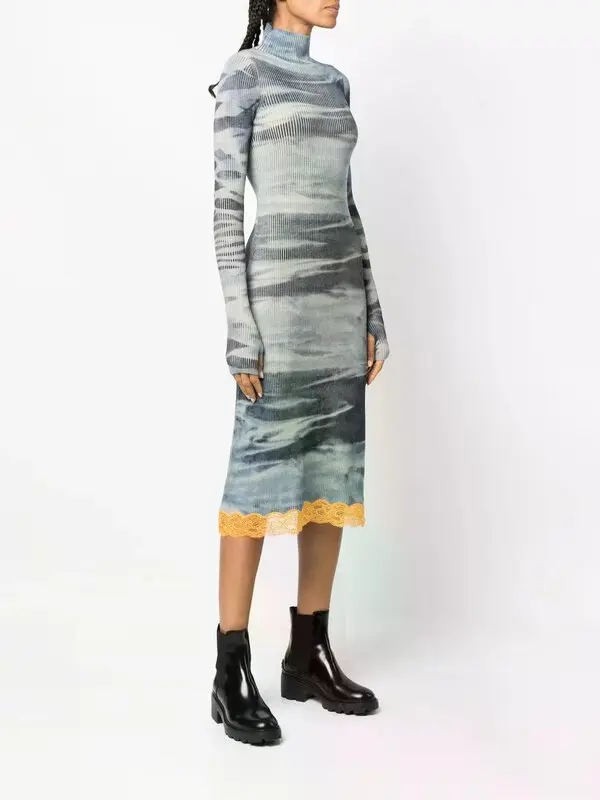 DIESEL® Tie-dye Ribbed-knit Dress