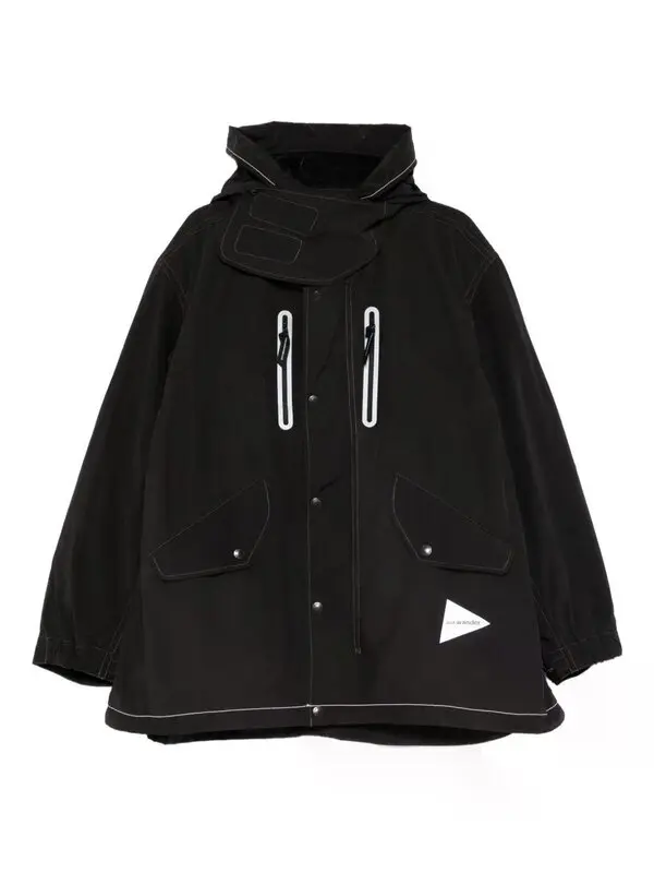 AND WANDER Reflective-stitching Coat - Black