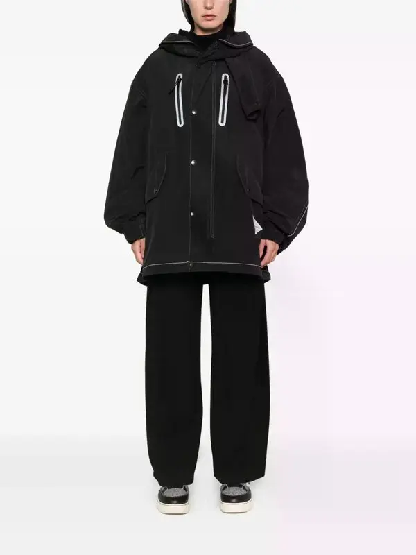 AND WANDER Reflective-stitching Coat - Black