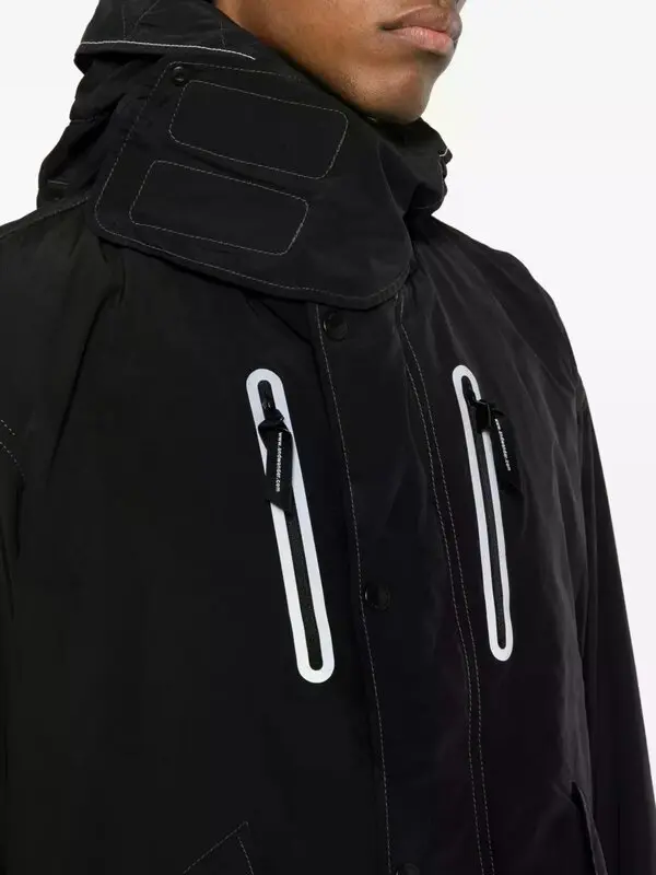 AND WANDER Reflective-stitching Coat - Black