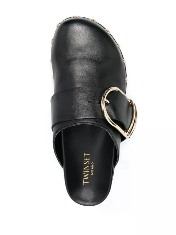 TWINSET Buckle-fastened Leather Mules