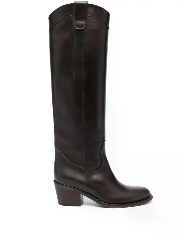 VIA ROMA 15 Leather Knee-high Cowboy Boots