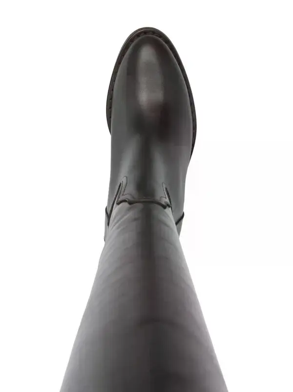 VIA ROMA 15 Leather Knee-high Cowboy Boots