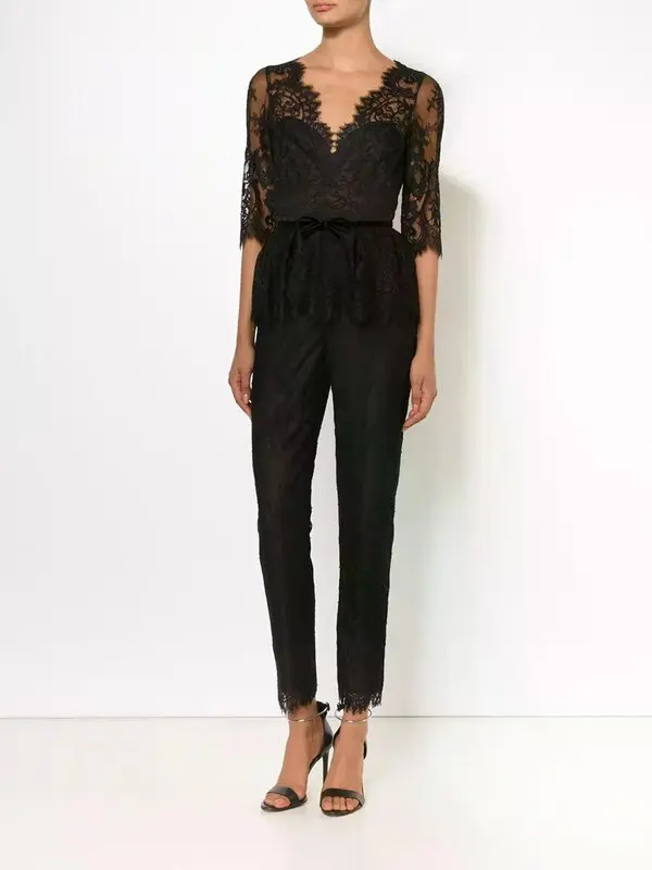 Marchesa Lace-detail Jumpsuit