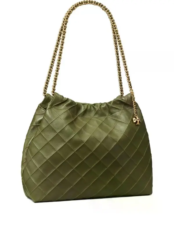 Tory Burch Fleming Quilted Tote Bag - Green