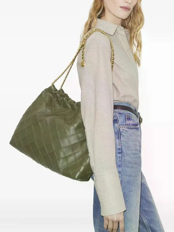 Tory Burch Fleming Quilted Tote Bag - Green