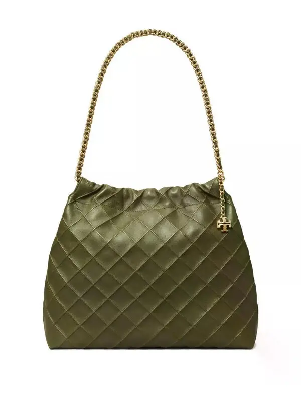 Tory Burch Fleming Quilted Tote Bag - Green