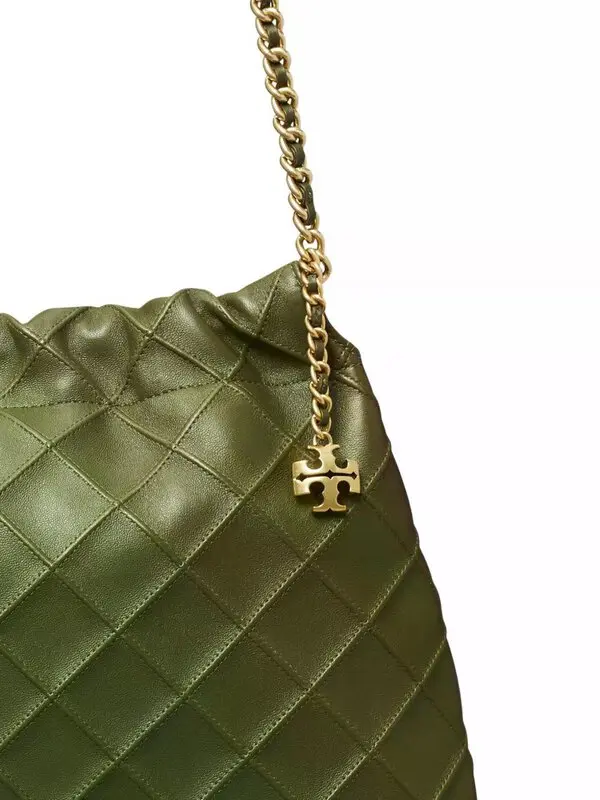 Tory Burch Fleming Quilted Tote Bag - Green