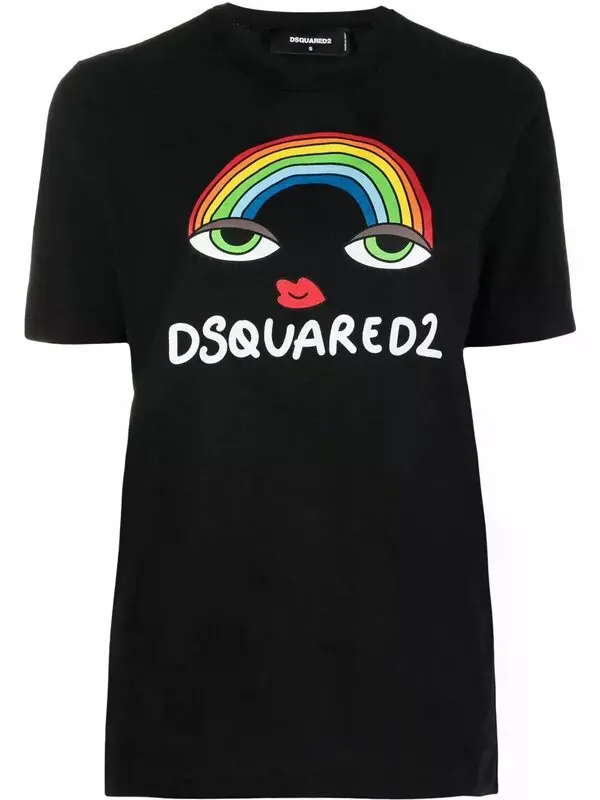 Dsquared2 Rainbow Logo Cotton T-shirt