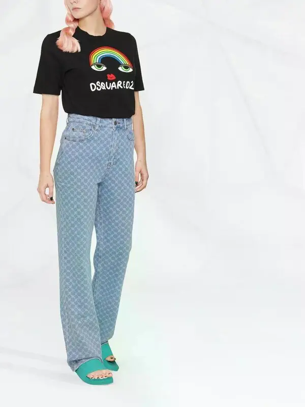 Dsquared2 Rainbow Logo Cotton T-shirt
