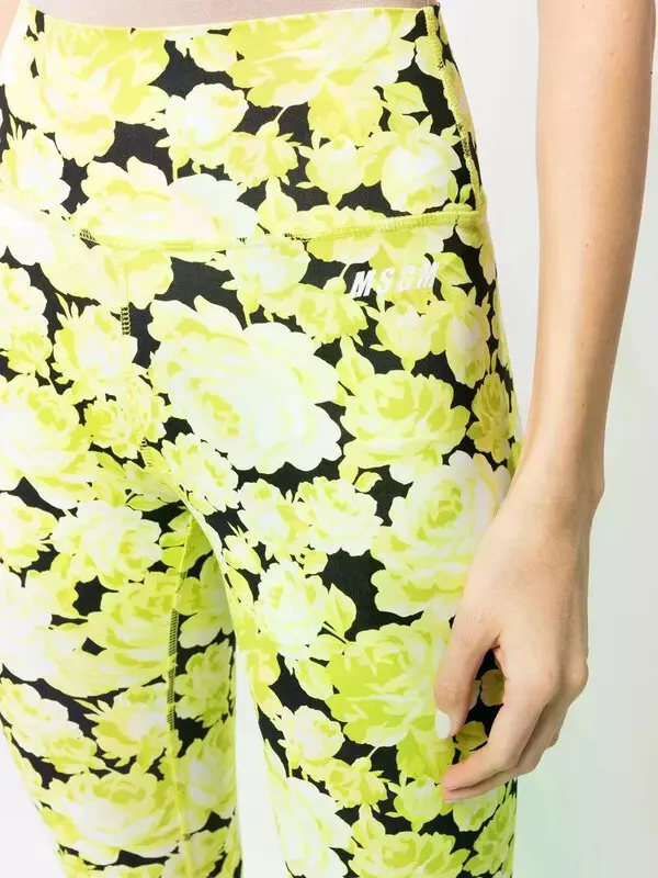 MSGM High-waist Floral Leggings