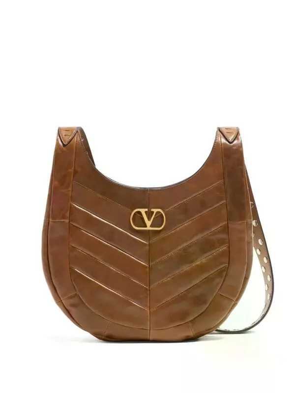 Valentino Garavani Chevron-pattern Stud-detail Shoulder Bag