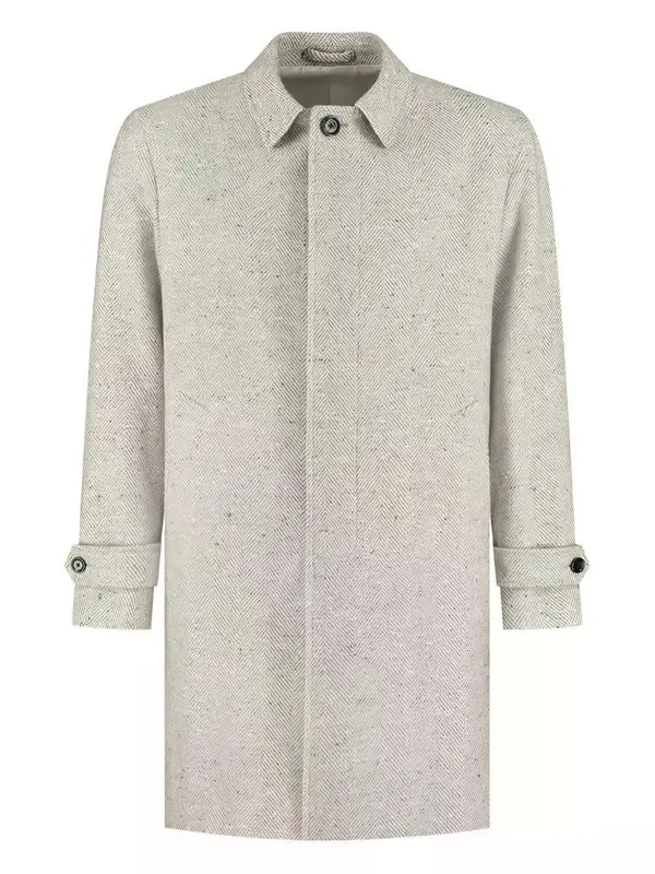 LARDINI Herringbone Single-breasted Coat