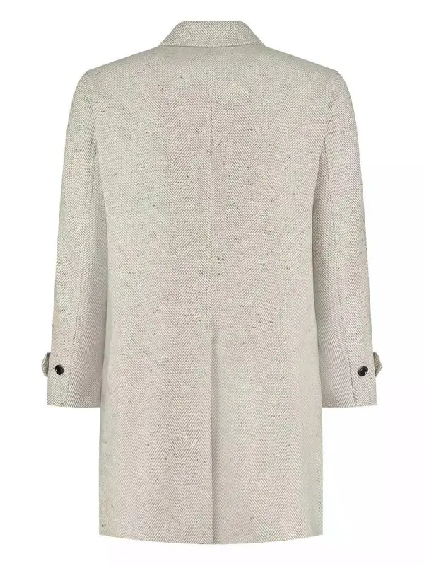 LARDINI Herringbone Single-breasted Coat