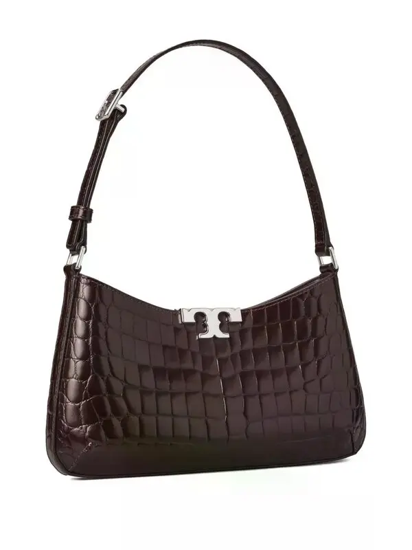 Tory Burch Eleanor Croc-embossed Shoulder Bag - Brown