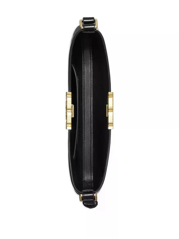Tory Burch Eleanor Slim Shoulder Bag With Sculptural Hardware - Black
