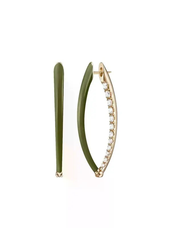 Melissa Kaye 18k Yellow Medium Cristina Diamond Hoop Earrings - Gold