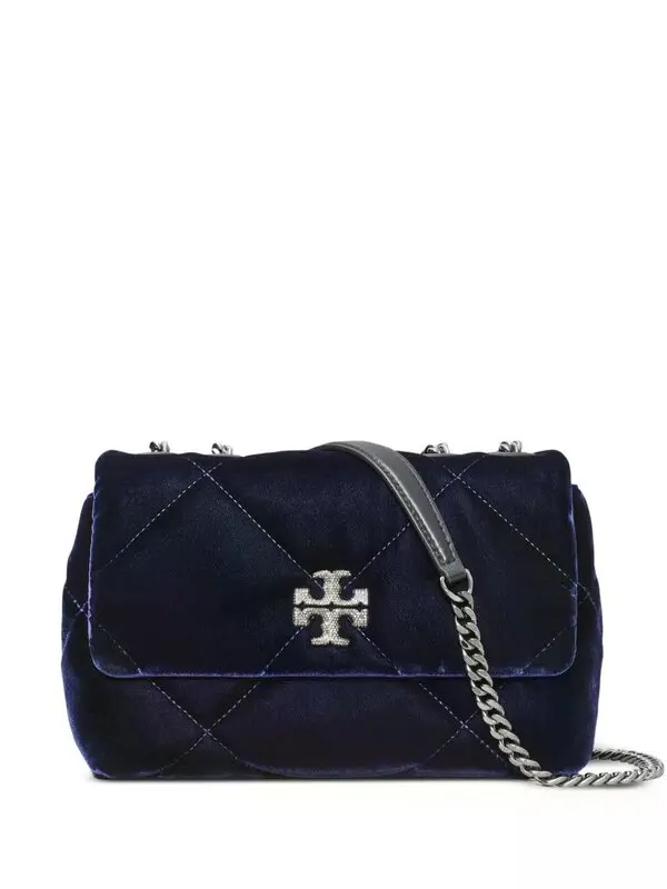 Tory Burch Kira Diamond-quilted Velvet Shoulder Bag - Blue