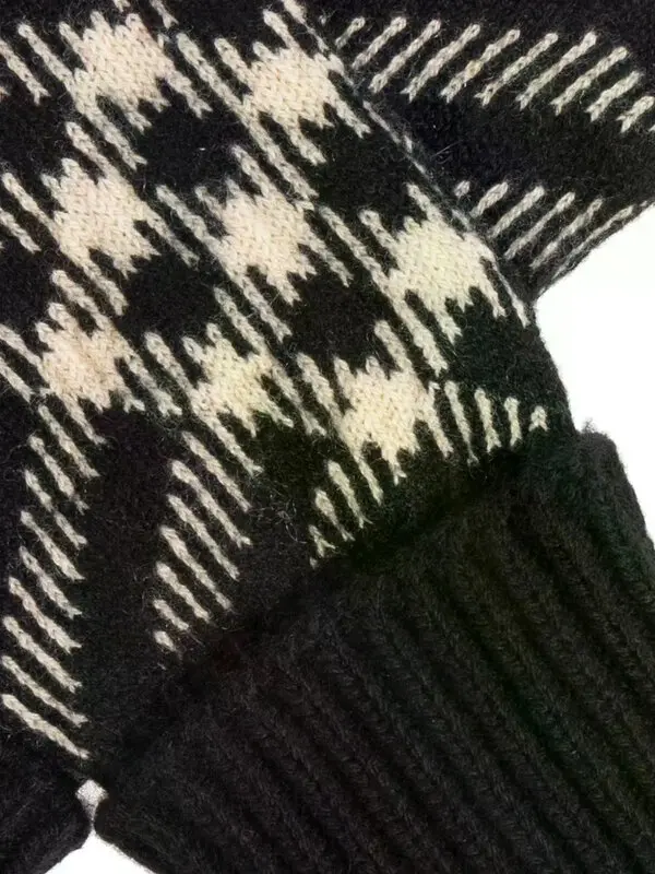 Burberry Patterned Ribbed Gloves