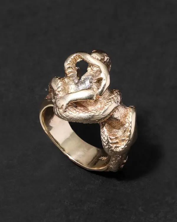 Alexis Bittar Vintage 1970s Cobra Diamond Ring - Gold