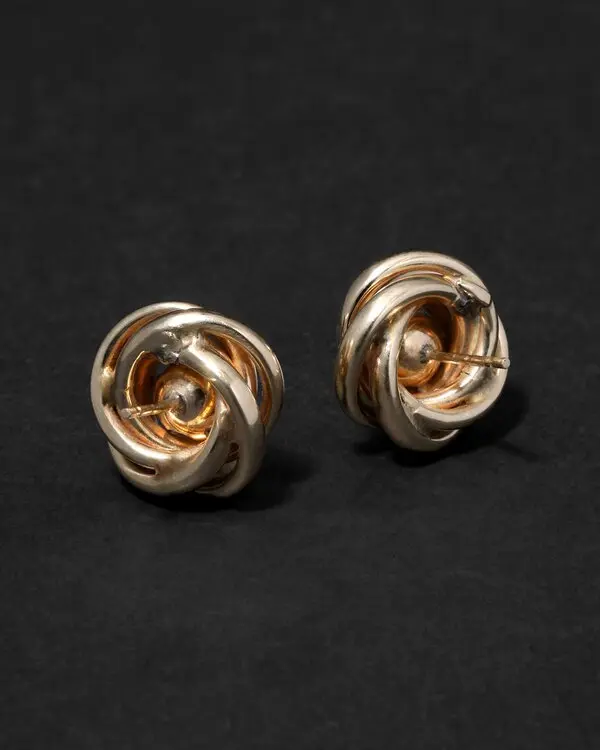 Alexis Bittar Vintage 1980s 14k & Cultured Pearl Spiral Post Earrings - Gold