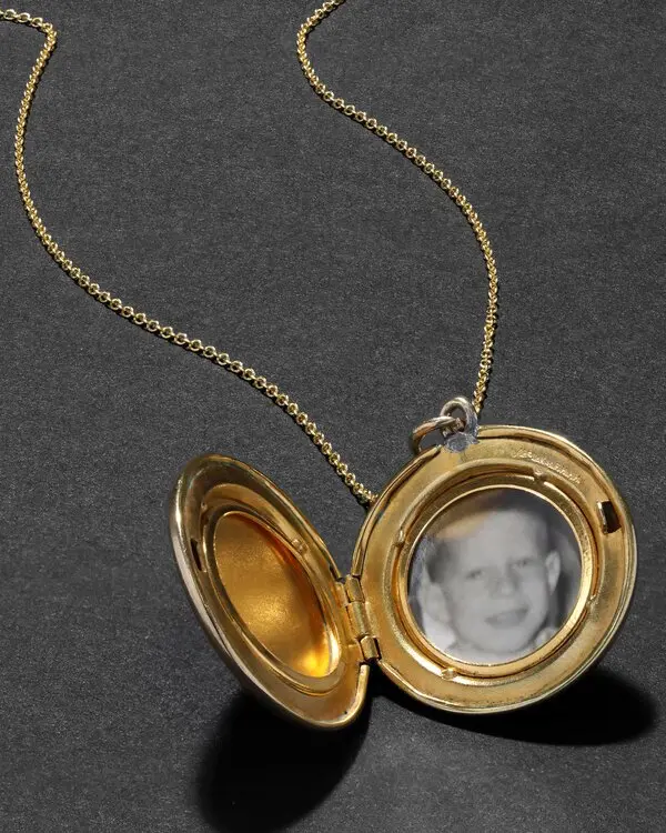 Alexis Bittar Vintage 1930s 12k Two-tone Locket Necklace