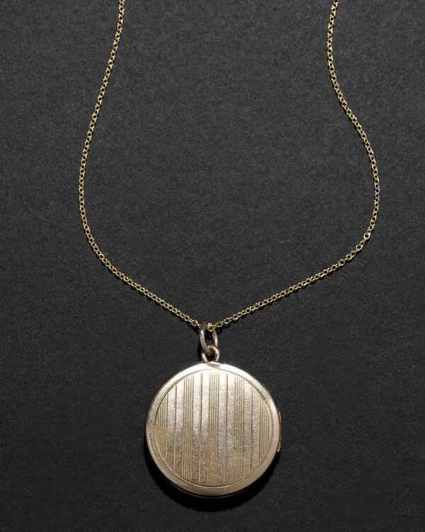 Alexis Bittar Vintage 1930s 12k Two-tone Locket Necklace