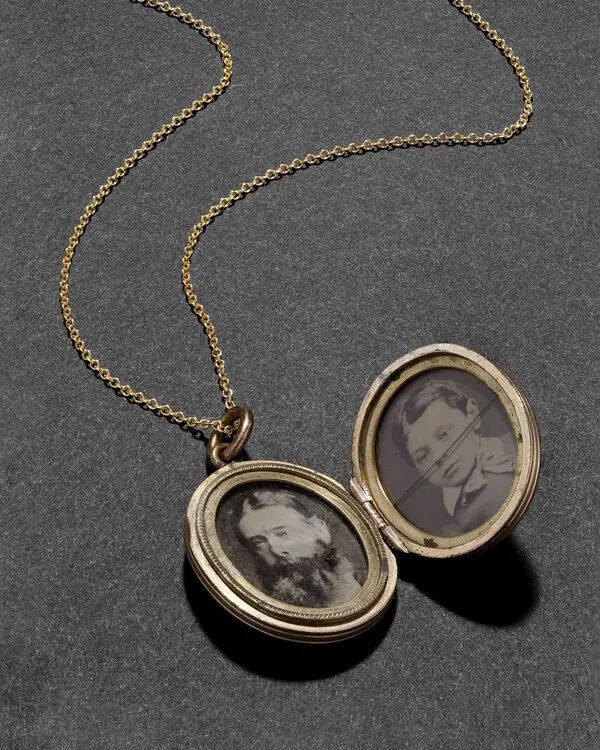 Alexis Bittar Antique Victorian Hand-etched Locket Necklace
